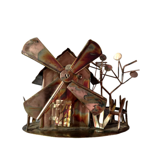 Unknown | Accents | Vintage Musical Windmill Rustic Copper Chinese ...